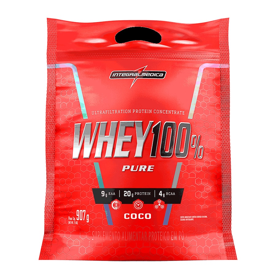 Whey 100% Pure Refil 907g - Integralmedica | Shopee Brasil