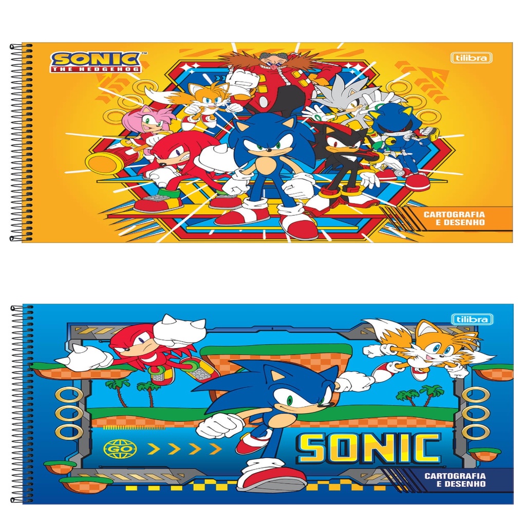 Caderno De Desenho Do Sonic Capa Dura 80 Folhas 275mm x 200mm 2024 ...