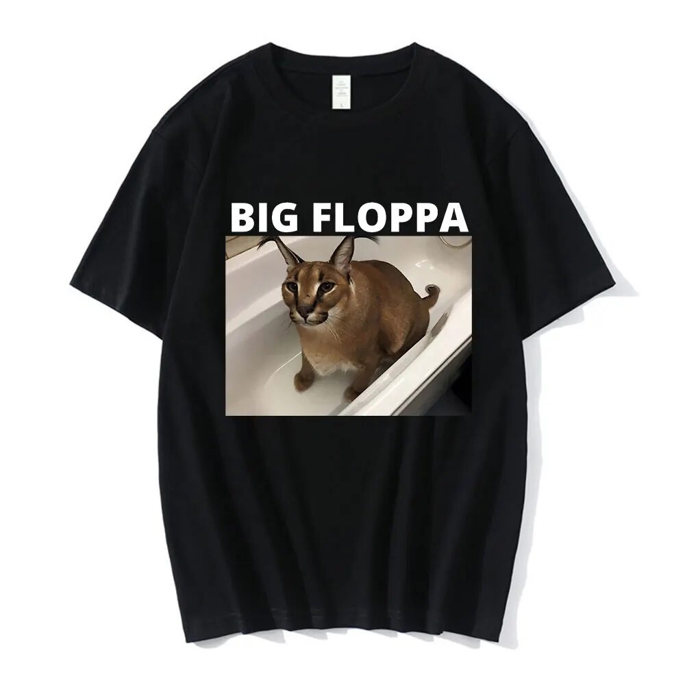 Camiseta Big Floppa Meme Cute Cat Gráfica Animal | Shopee Brasil