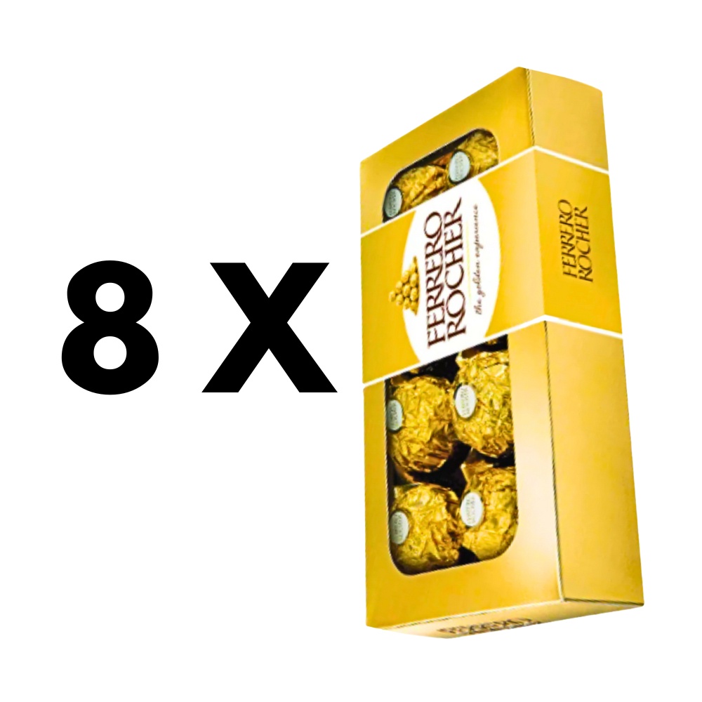 Chocolate Ferrero Rocher T8 - 8 Caixas Com 8 Bombons Cada | Shopee Brasil