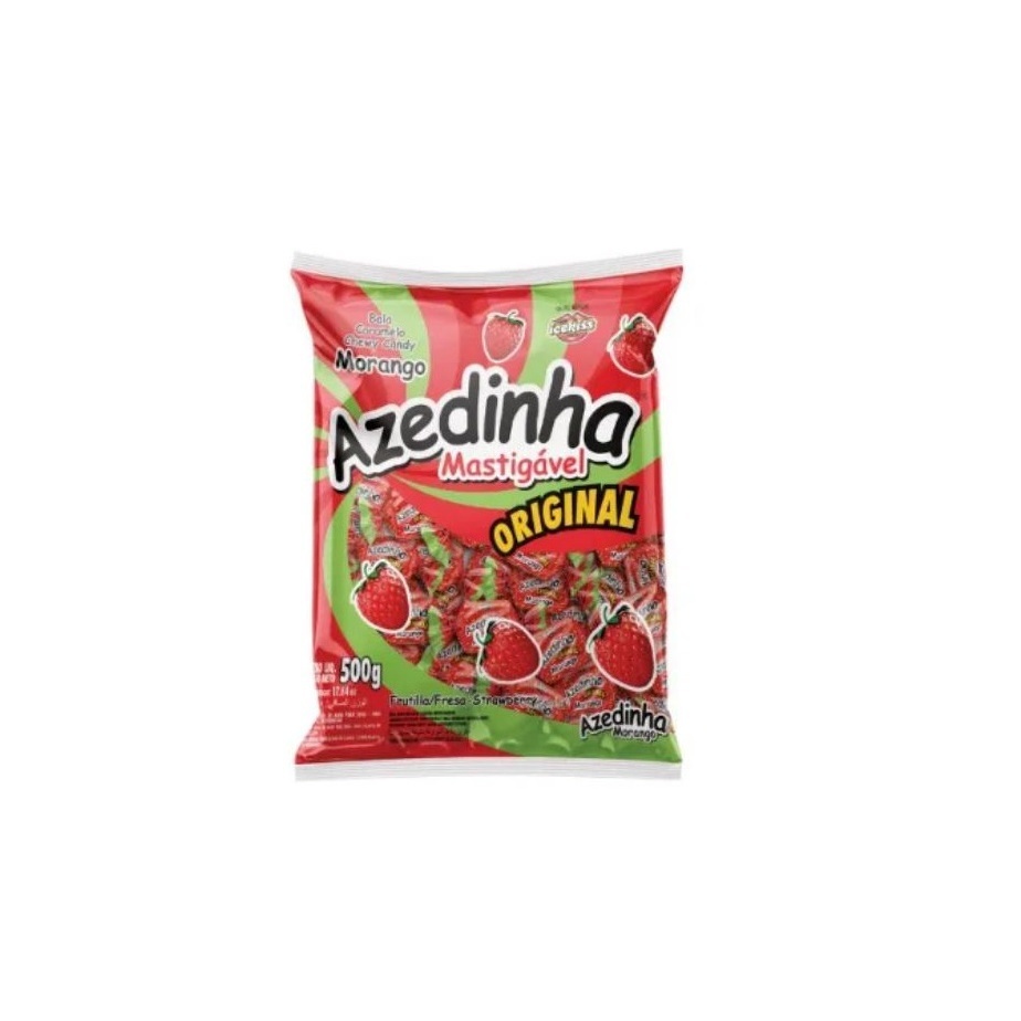 Bala Mastigável Azedinha Morango Icekiss Kit 2 Pacotes 500g | Shopee Brasil