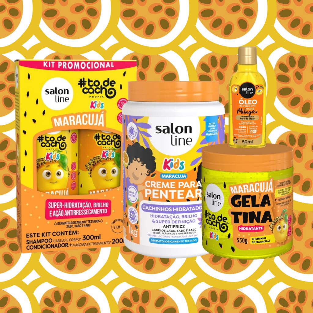 Kit Salon Line Kids Maracujá Shampoo e Condicionador + Creme Pentear ...