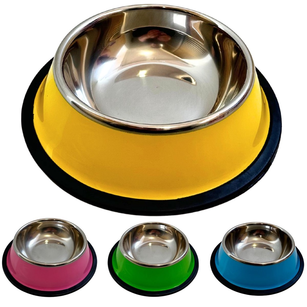 Comedouro Pet Colorido Aço Inox 15cm | Shopee Brasil
