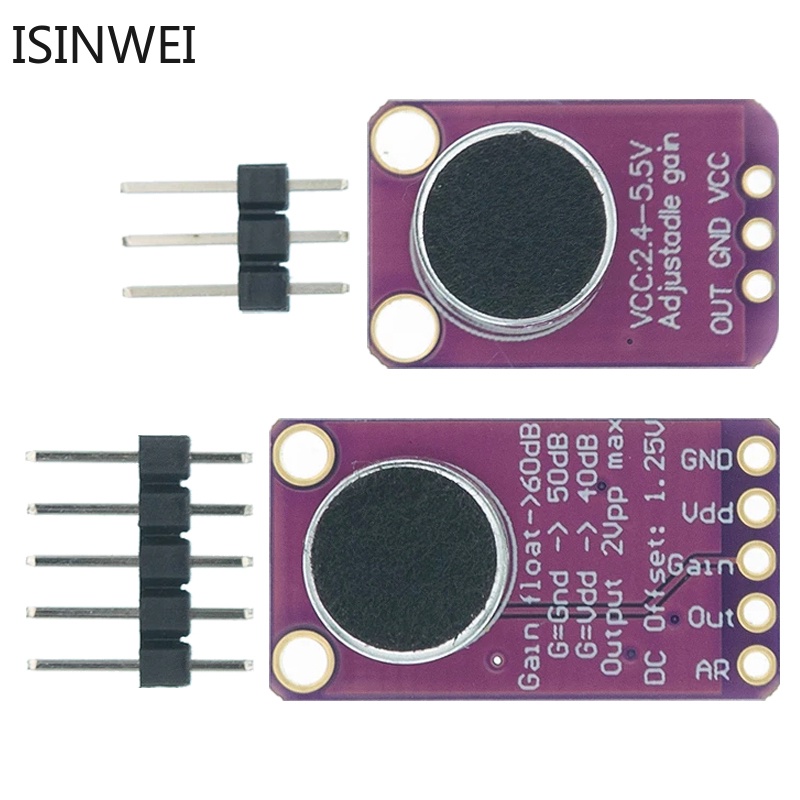 MAX9814 Microfone AGC Placa Amplificadora Módulo Sensor De Som Ganho ...