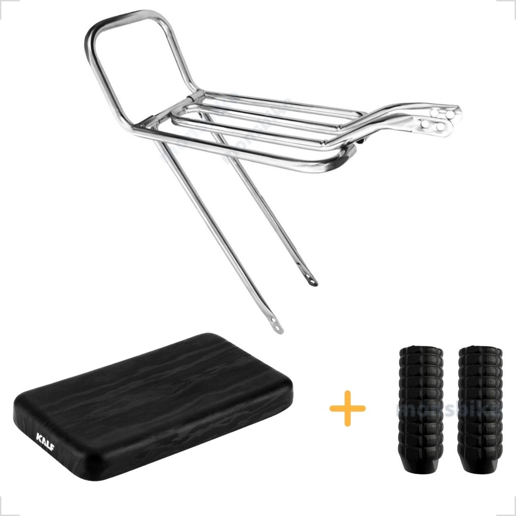 Bagageiro Bicicleta Aro 20 24 26 + Assento Banco P/ Garupa + Pedaleira ...