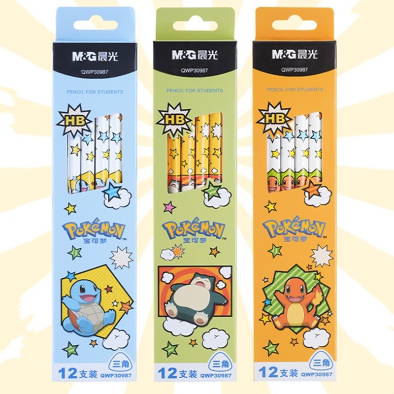 12pcs/set Lápis Pokemon Com Apagador 2B/HB De Madeira Para Estudantes ...