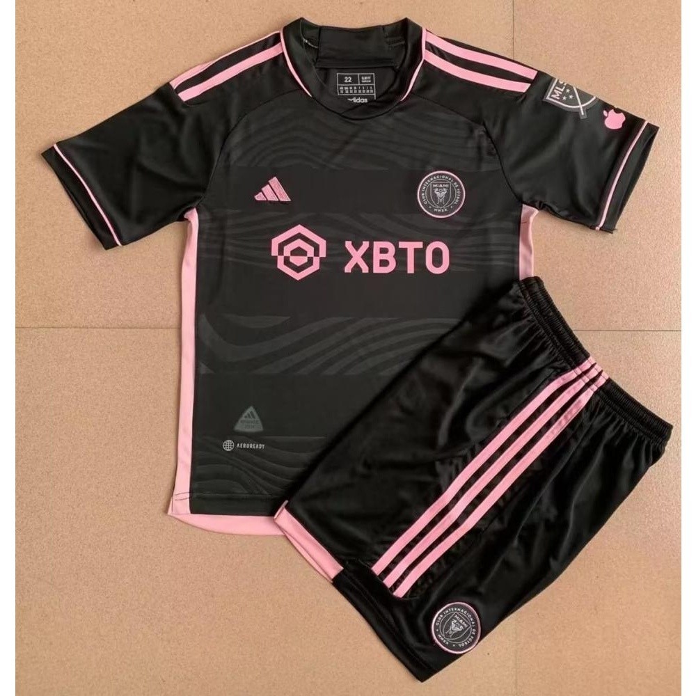 Uniforme de Futebol Inter de Miami Infantil Preto LANÇAMENTO 2023-2024 ...