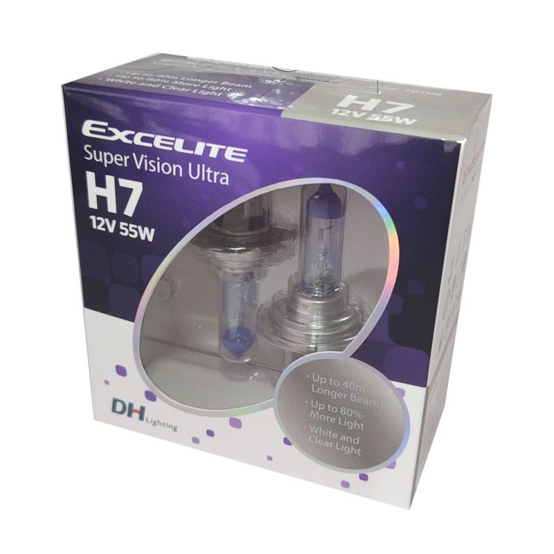 LAMPADA H7 12V 55W SUPER VISION ULTRA BLISTER EXCELITE KIT 2 | Shopee ...