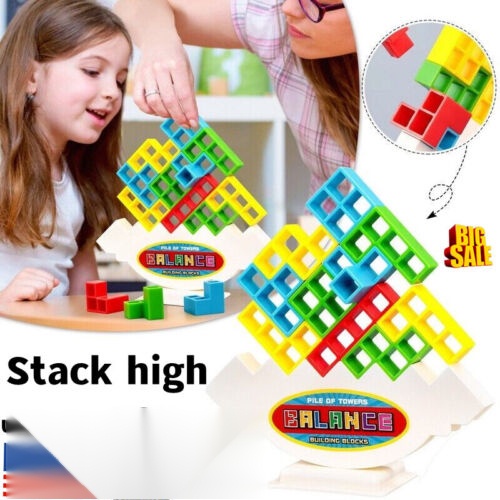 16/32/48pcs/SET Tetra Tower Game Stacking Blocks Equilibrar Puzzle ...