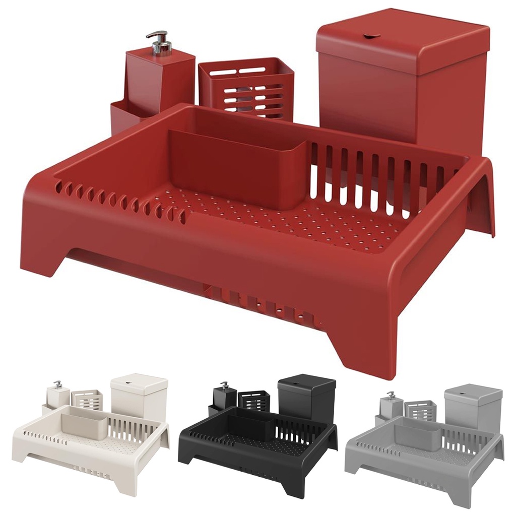 Kit Organizador 4 Pçs Pia Cozinha Smile Dispenser Escorredor | Shopee ...