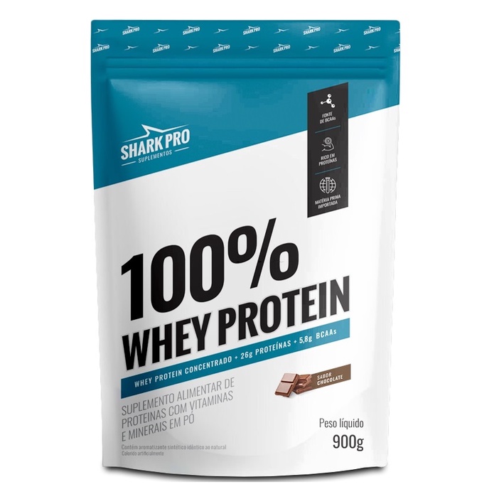 Whey Protein 100% Whey Refil 900g Sabor Chocolate Shark Pro | Shopee Brasil