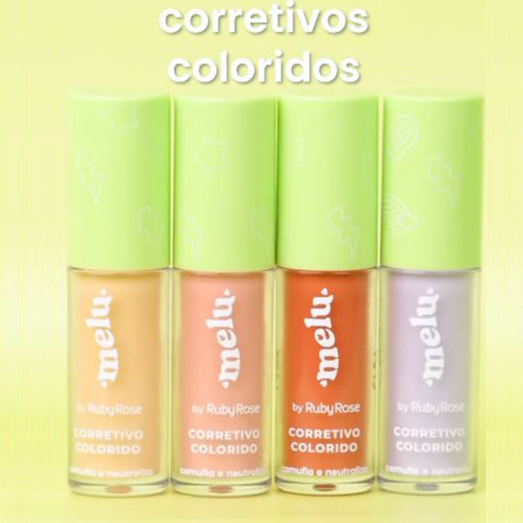 Corretivo Liquido Colorido Melu Ruby Rose | Shopee Brasil
