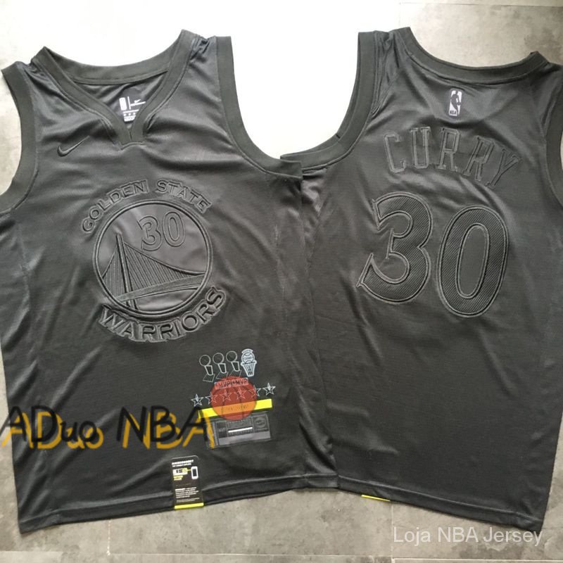 Camisa NBA Golden State Warriors # 30 Stephen Curry Preto Mvp de Basquetebol High density ...