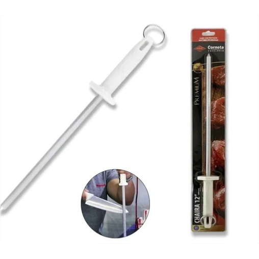 Chaira Afiador Faca Fuzil Açougueiro 12 pol afiador amolar lamina ...