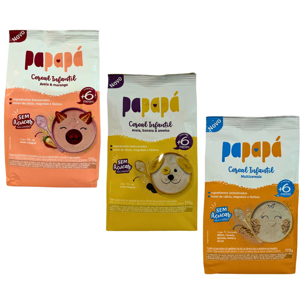 Kit 3 Cereais Infantis Papapa - Sabores Variados | Shopee Brasil