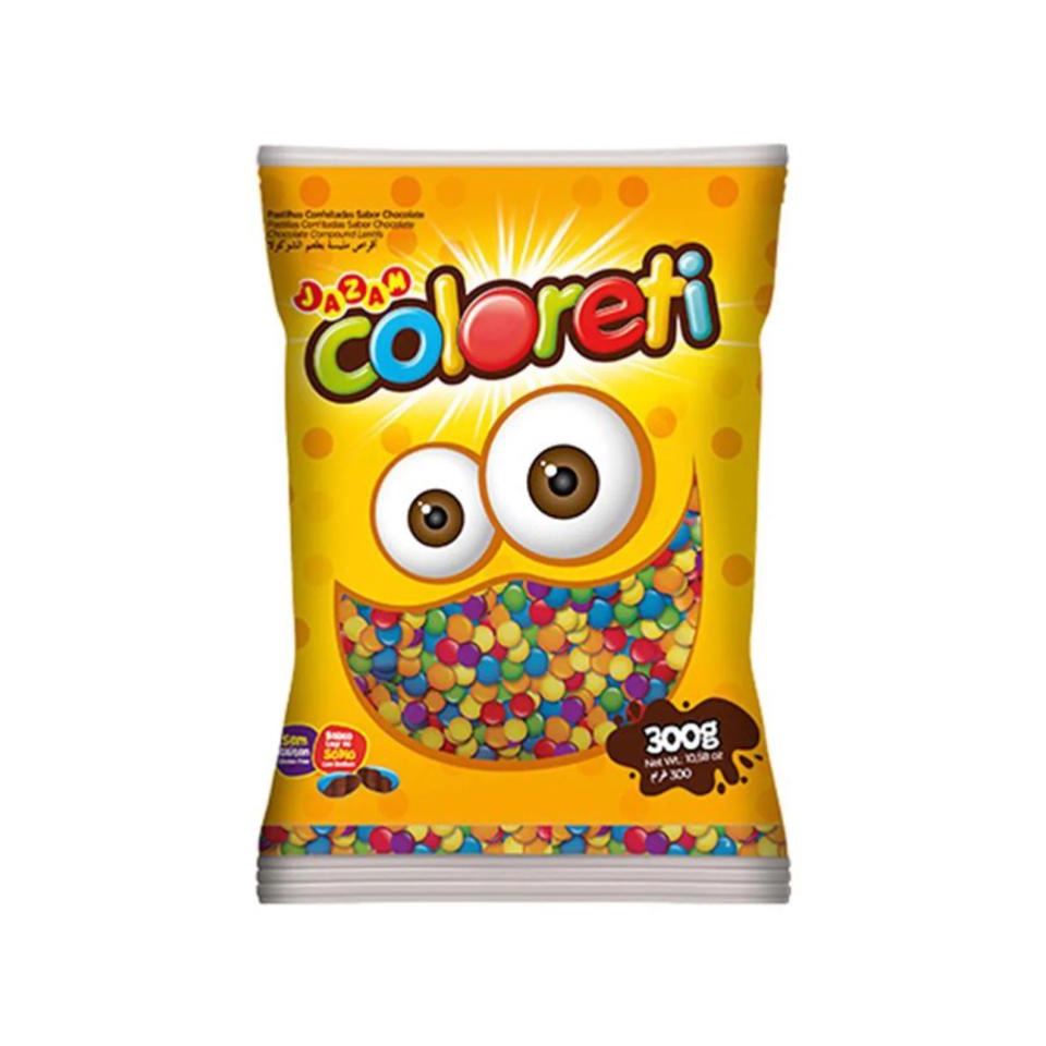 Pastilhas Chocolate Coloreti Mini Colorido Pacote 300g | Shopee Brasil