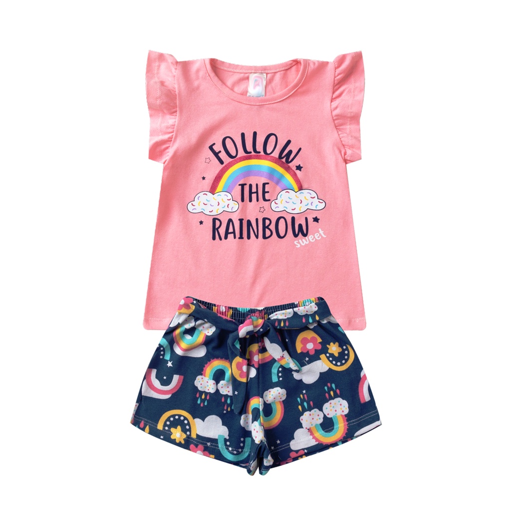 1 Conjunto menina infantil 1 ao 16 BABADO roupa para criança VERÃO ...