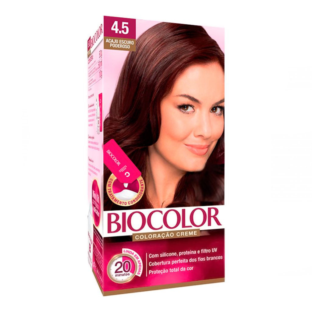 Tintura Creme Biocolor Acaju Escuro Poderoso 4.5 Mini Kit | Shopee Brasil