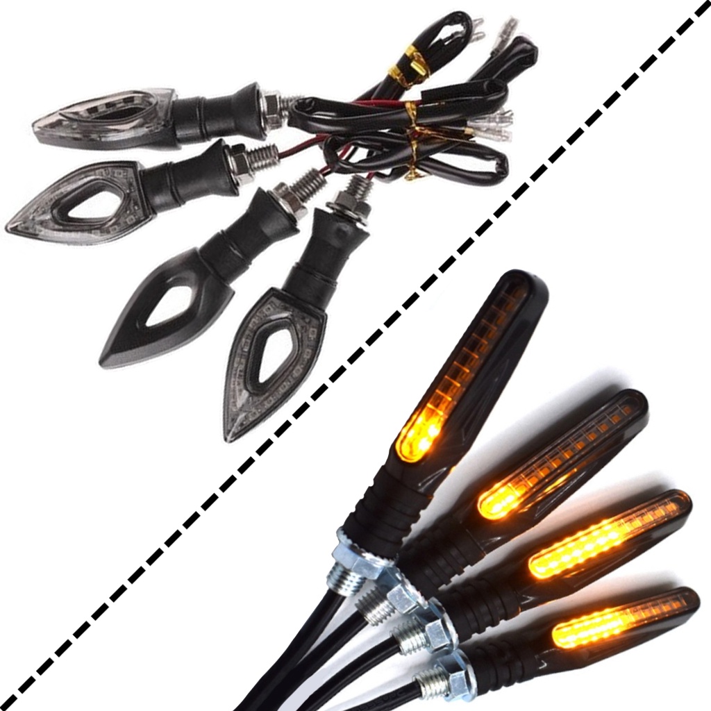 Kit 4 ou 2 Pisca Seta Led Moto Esportiva Flecha Palito Slim Sequencial ...
