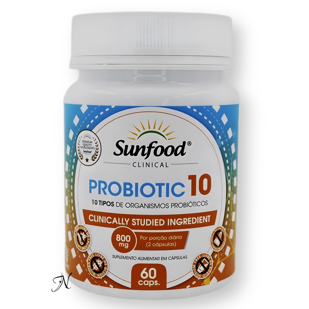 PROBIOTIC 10 - SUPLEMENTO PROBIOTICO - 60 CAPS - SUNFOOD | Shopee Brasil