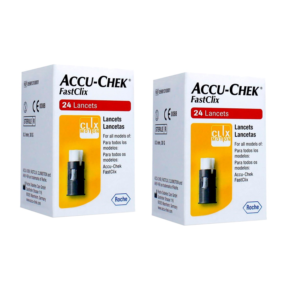 Kit c/2 Accu-Chek Fastclix 24 Lancetas Roche | Shopee Brasil