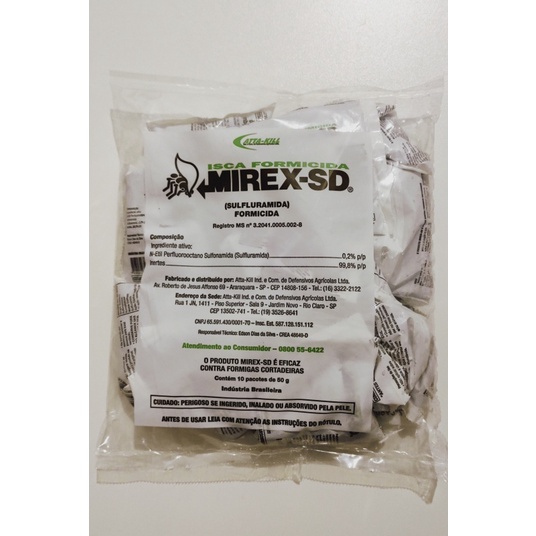 FORMICIDA MIREX-SD 10X50G 500G | Shopee Brasil