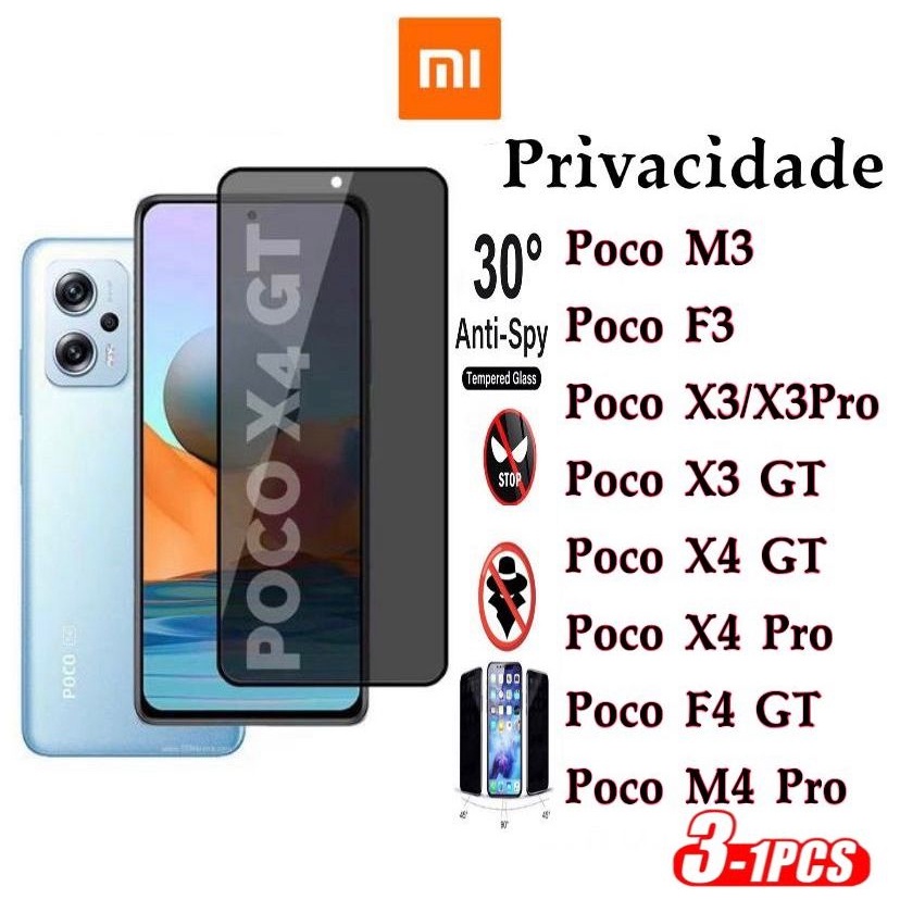 Película Privacidade 3D Anti Spy XIAOMI REDMI POCO M3 F3 X3 X3PRO X3GT X4GT X4PRO M4PRO F4GT ...