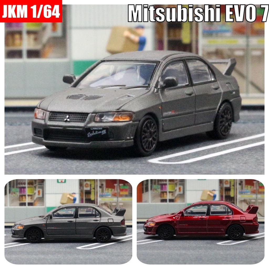 Modelo de carro de liga de liga JKM 1:64 Mitsubishi EVO de sétima ...