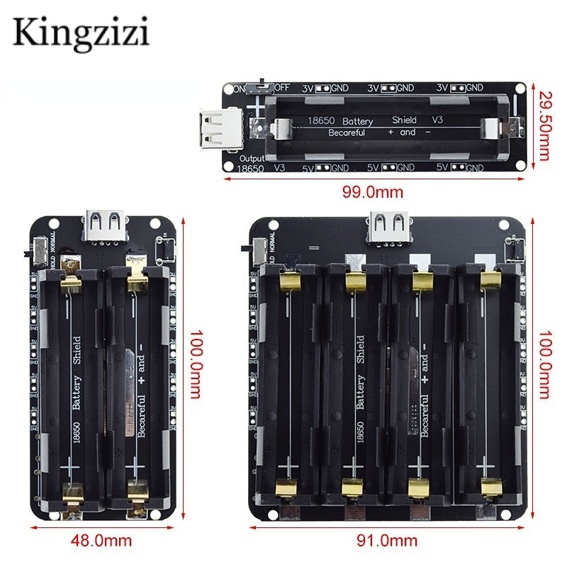 Duas Voltagem 18650 Blindagem De Bateria De Lítio V8 Módulo De Placa De Expansão De Energia ...