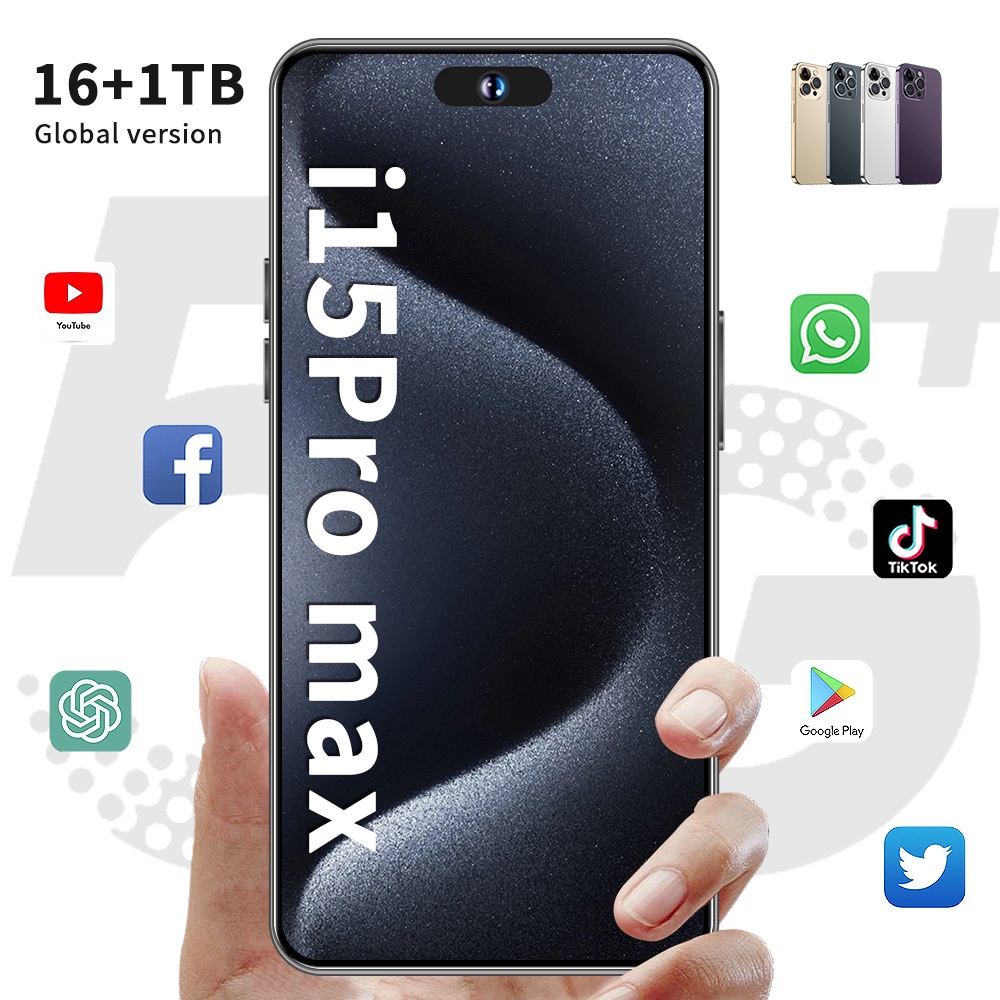 2024 Venda A Quente i15 pro max original Novinho Em Folha smartphone 1 + 16TB 6,8 Polegadas Tela ...