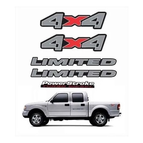 Kit Adesivos Emblema Ford Ranger 4x4 Limited Power Stroke | Shopee Brasil