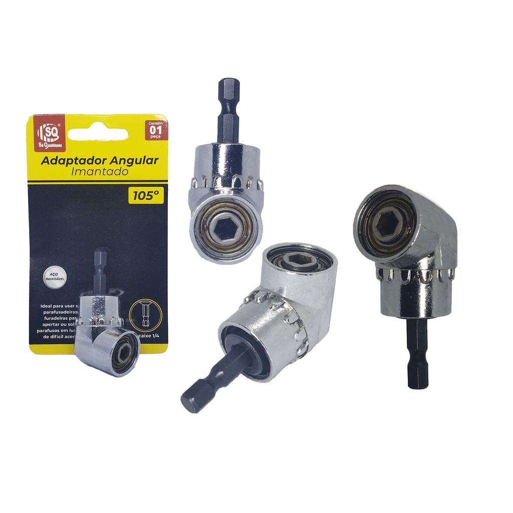 Adaptador Angular Imantado Parafusadeira 105º 1/4 Aço Inox | Shopee Brasil