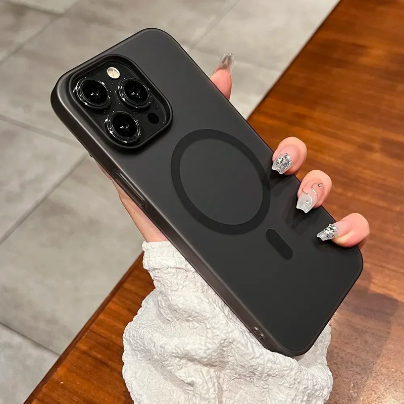 Capa Rígida Magnética Transparente Ultra Fina Fosca Para iPhone 15 14 Plus 13 12 11 Pro Max ...