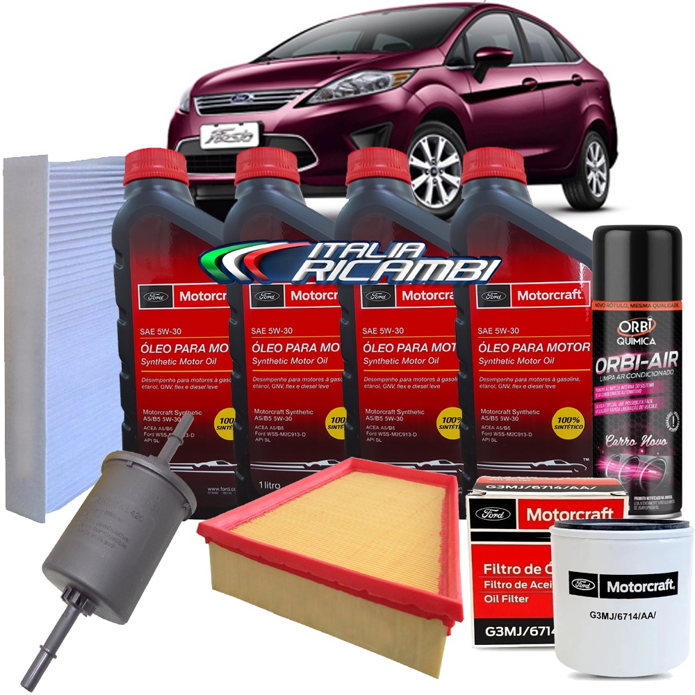 Kit Troca De Oleo 5w30 Ford Motorcraft New Fiesta 1.6 16V Mexicano 2010 ...