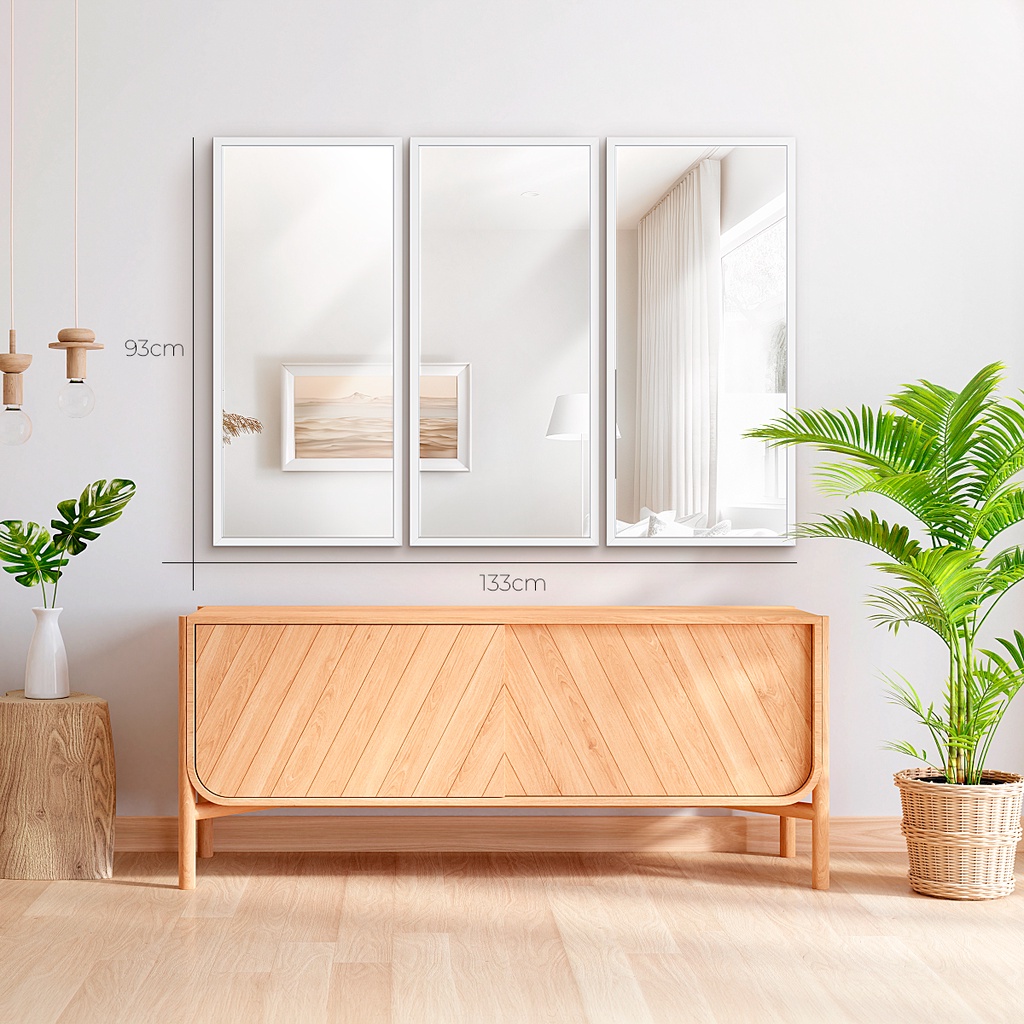 Kit Trio de Espelhos Grande Decorativo para Sala de Jantar Decoração ...