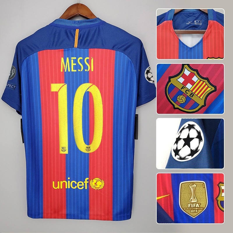 camisa masculina Retro FCB 16/17 Home camisa de futebol tailandês 1:1 ...