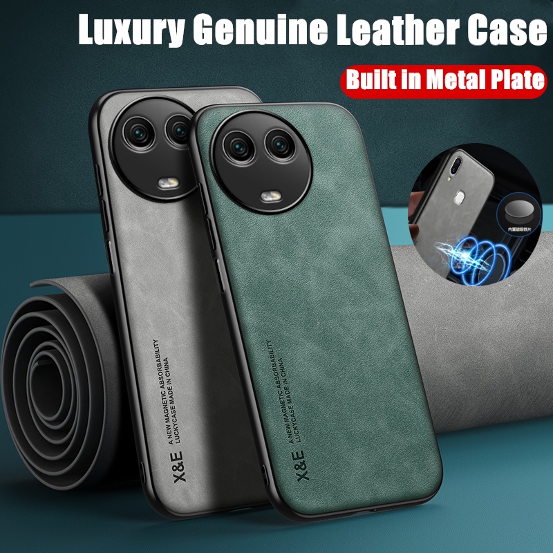 Para Realme 11x RMX3785 Caixa De Couro De Cordeiro Genuína Slim ...