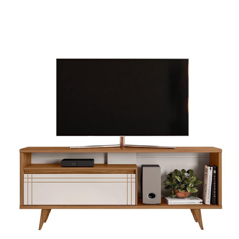 Rack Bancada para TV até 60 polegadas NT 1315 Freijó / Off White Notável | Shopee Brasil