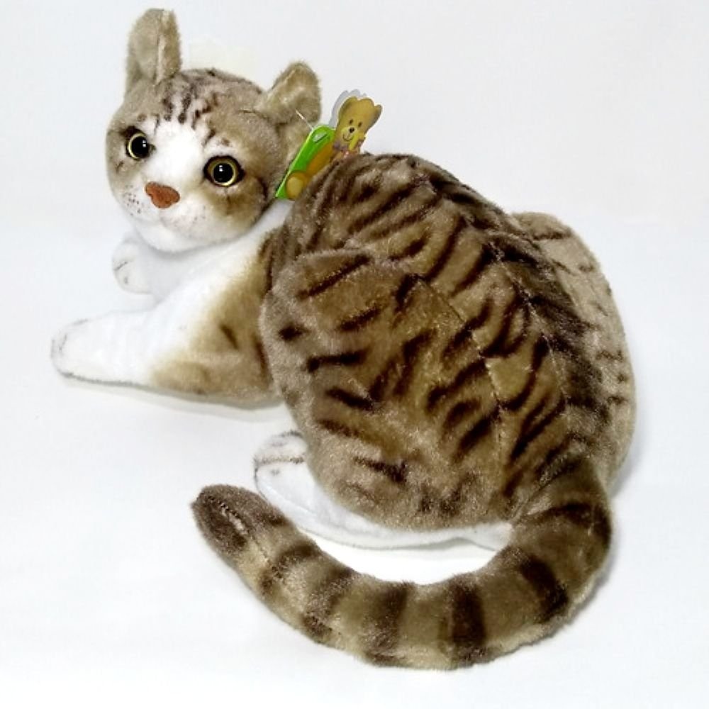 Gato de Pelúcia Deitado 38cm e Antialérgico / Brinquedo Realista Macio ...