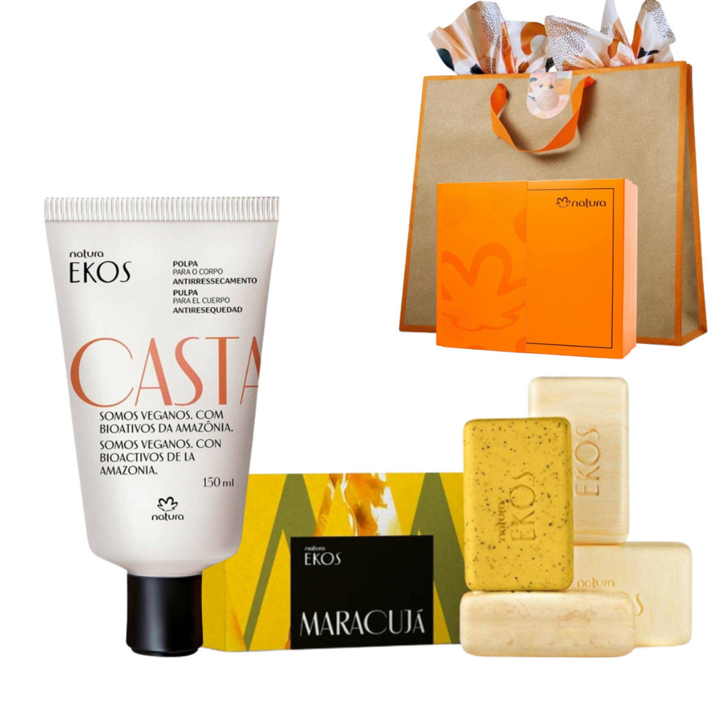 Kit Ekos Maracujá Sabonete em Barra Puro Vegetal Cremoso e Esfoliante ...