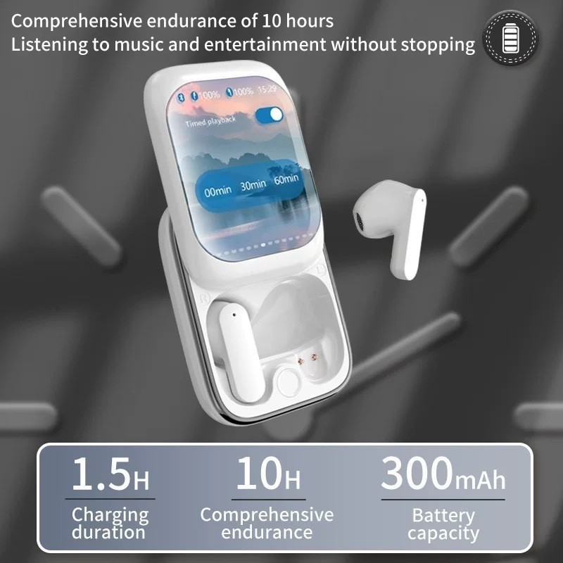 Fone De Ouvido Bluetooth Sem Fio Com Tela Deslizante | Shopee Brasil