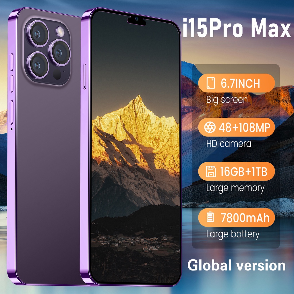 Novo Celular Smartphone I15pro Max 4G HD 16GB + 1TB 5G 7800mAh 6.8 ...