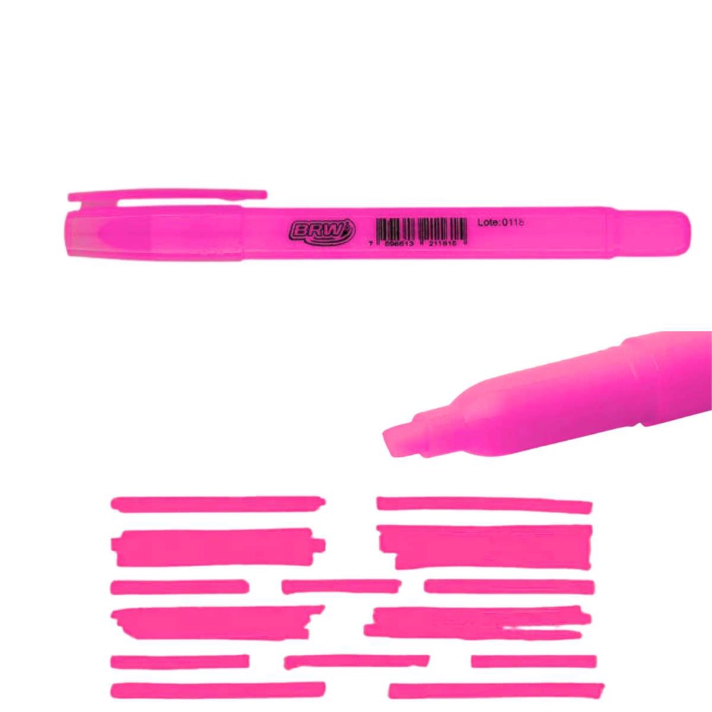 Caneta Marca Texto Rosa Fluorescente em Gel BRW | Shopee Brasil