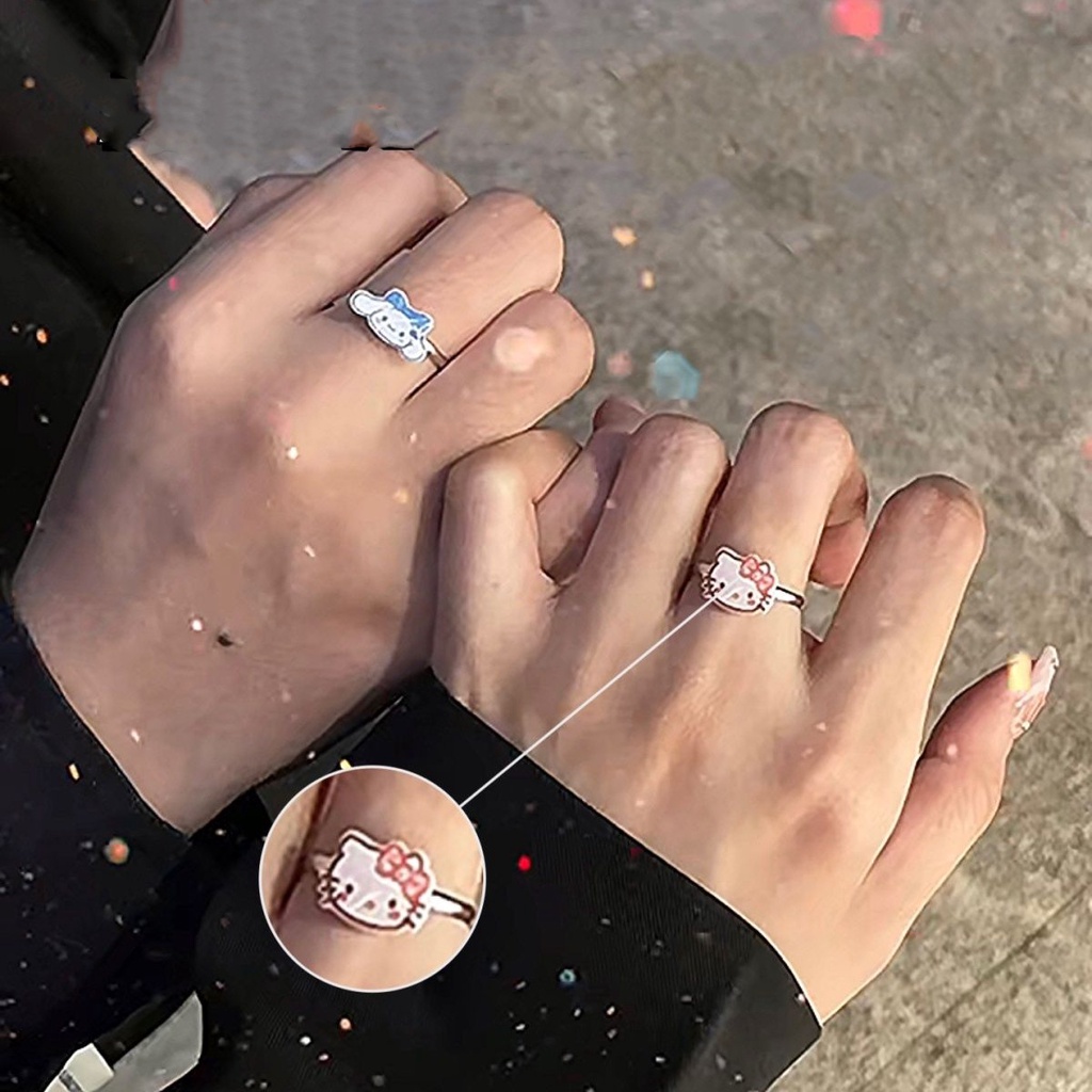 Hello Kitty Ring Cinnamoroll Cute Open Student Dá Melhor Artesanato De ...