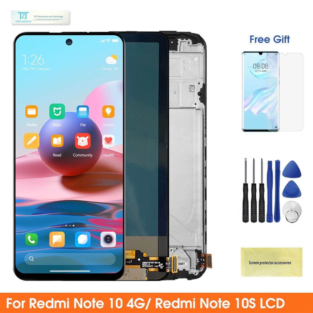 Original Tela Frontal Display para Redmi Note 10 4G & Note 10S LCD Touch Completo Compatível ...