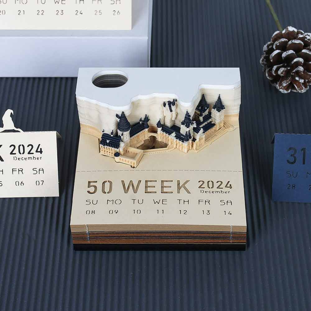 Desk Calendar With LED Lights, 2024 Calendar Memo Pad, Creative Desk ...