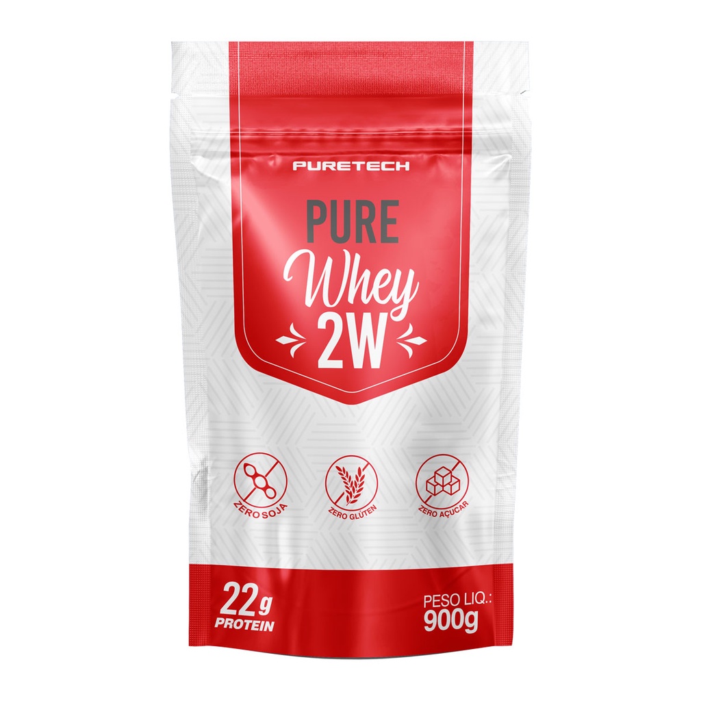 Whey Protein Pure 2W Concentado e Isolado 900g Refil - Puretech ...
