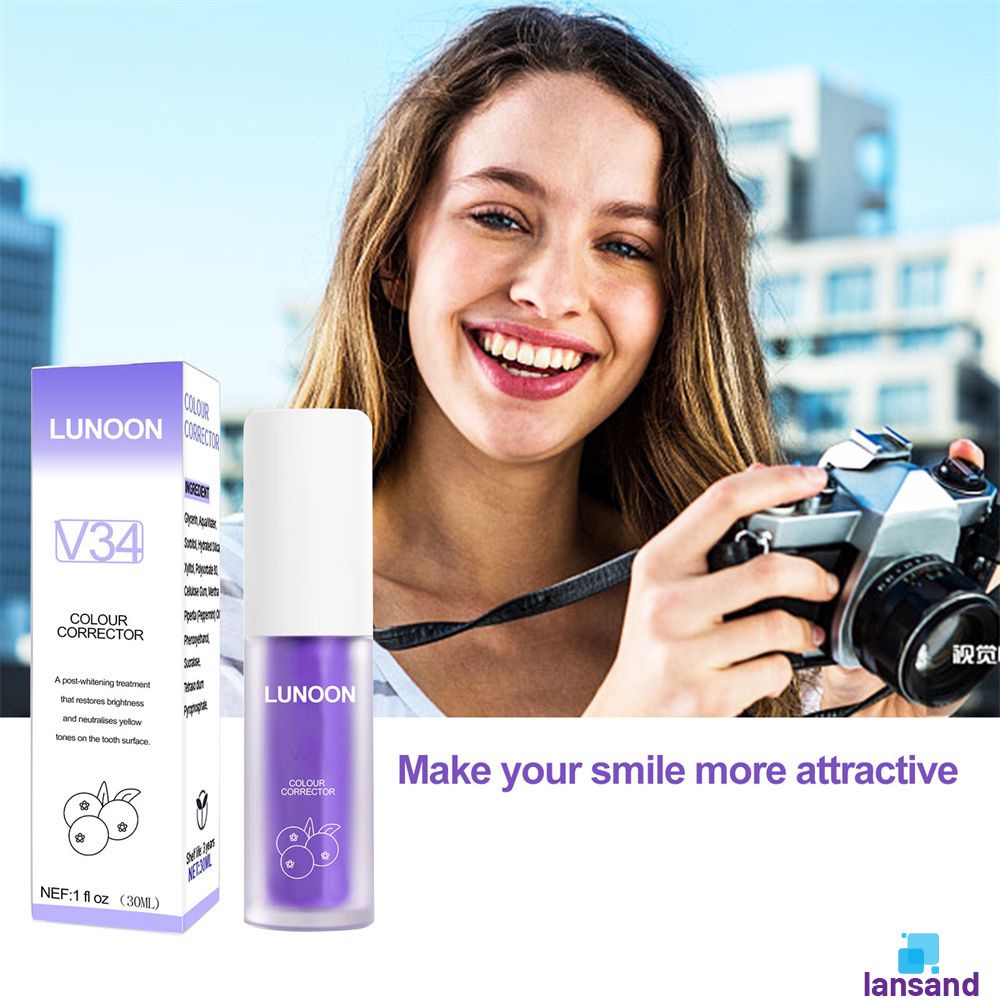 Lunoon V34 Creme dental roxo Mousse de limpeza para limpeza dos dentes ...
