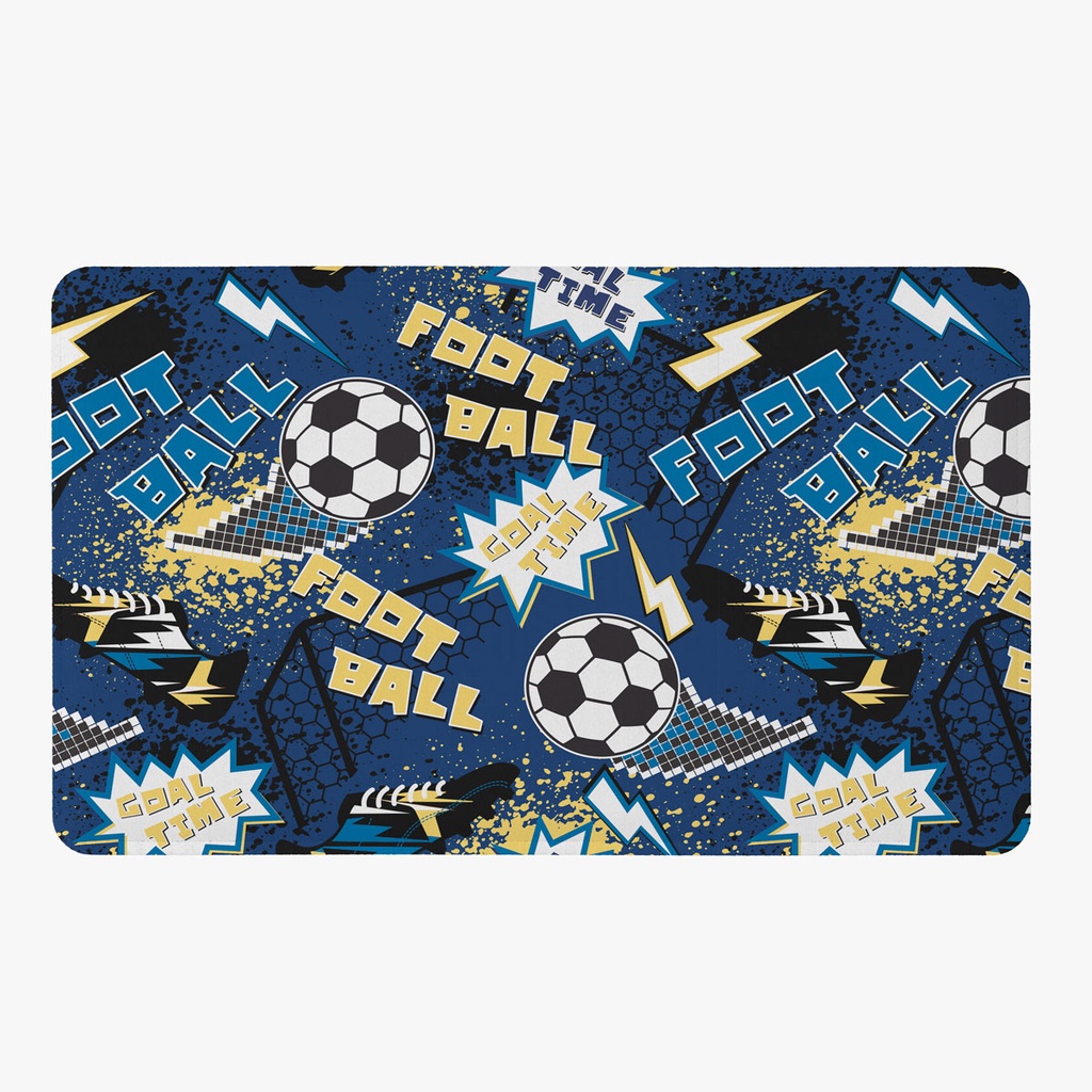 Tapete Para Quarto Infantil Estampado Futebol Goal Azul Marinho/Amarelo ...