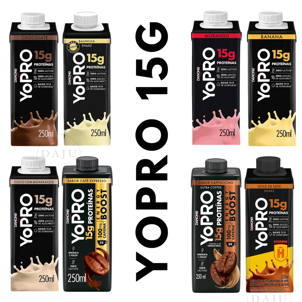 YOPRO Bebida Láctea 15G Proteína 250ML Sabores Variados | Shopee Brasil